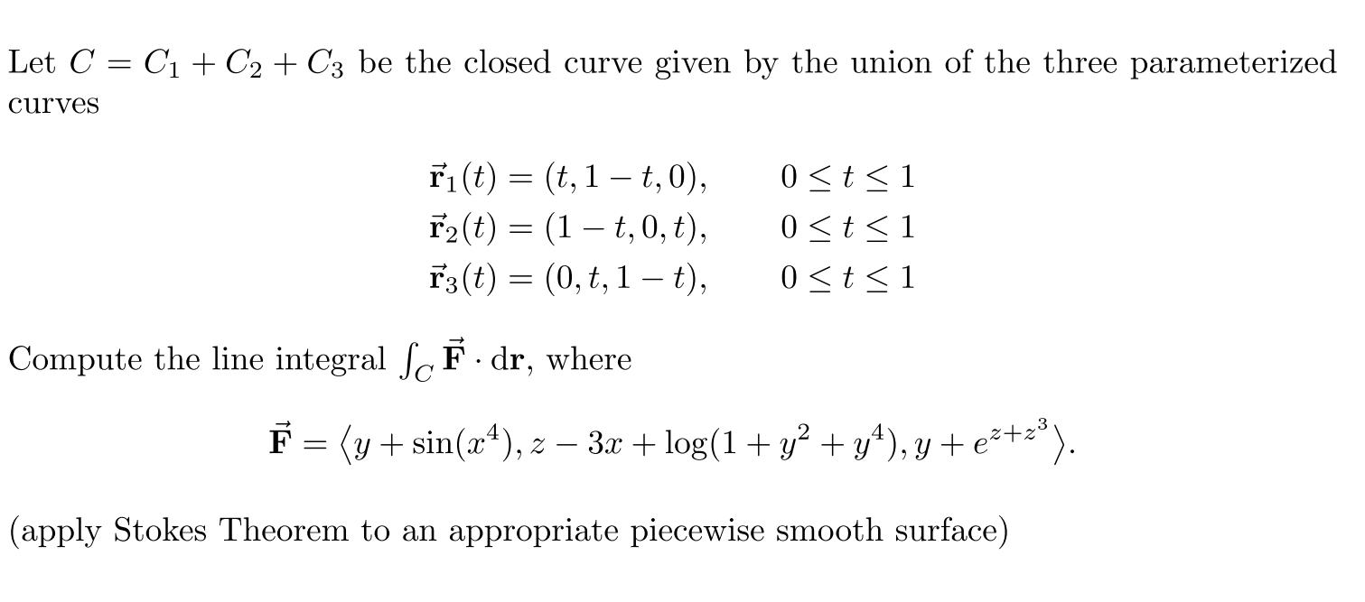Solved Let Cc1c2c3 be The Closed Curve Given By The 5003