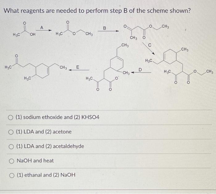 Solved What reagents are needed to perform step A of the | Chegg.com