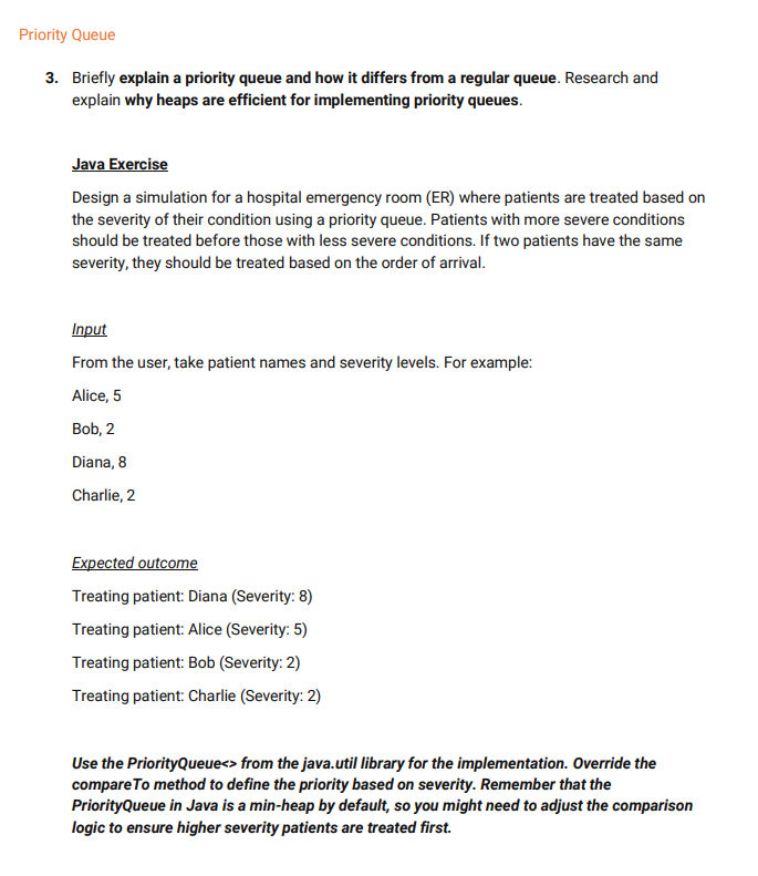 Solved Briefly explain a priority queue and how it differs | Chegg.com