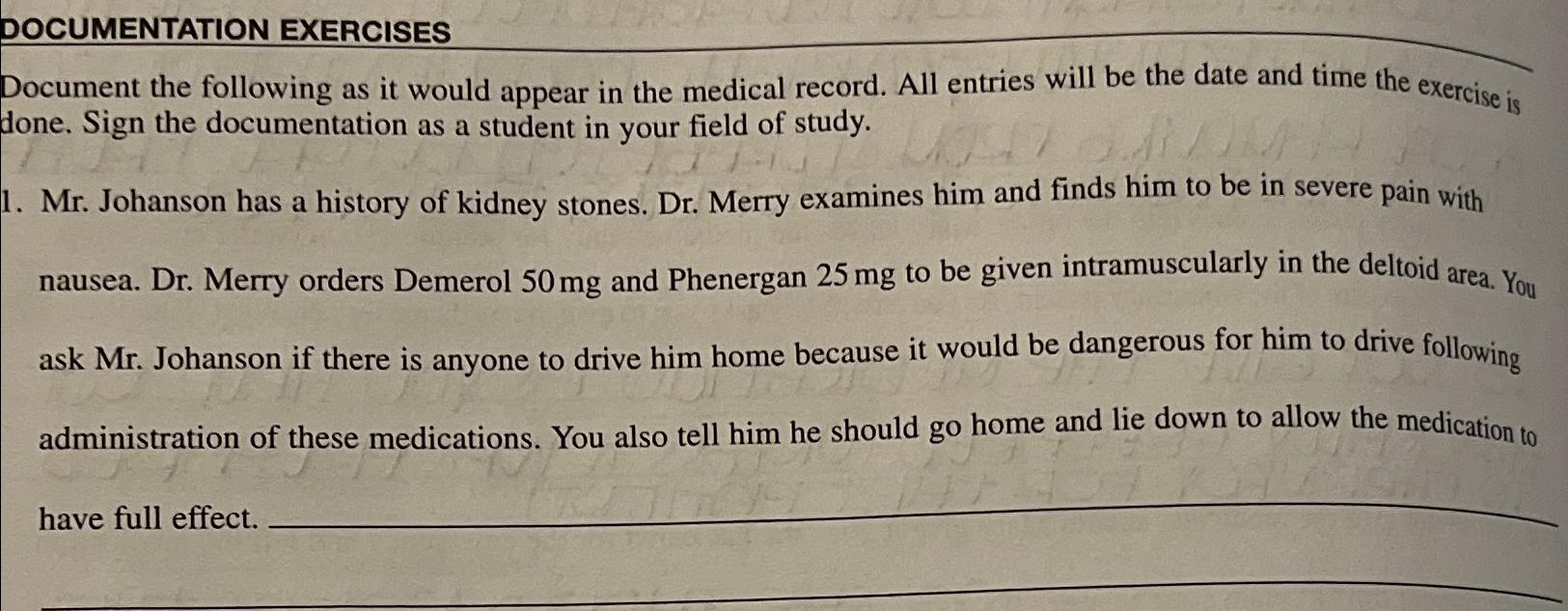 Solved DOCUMENTATION EXERCISESDocument the following as it | Chegg.com
