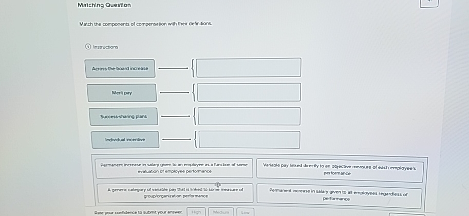 Solved Matching QuestionMatch the components of compensation | Chegg.com