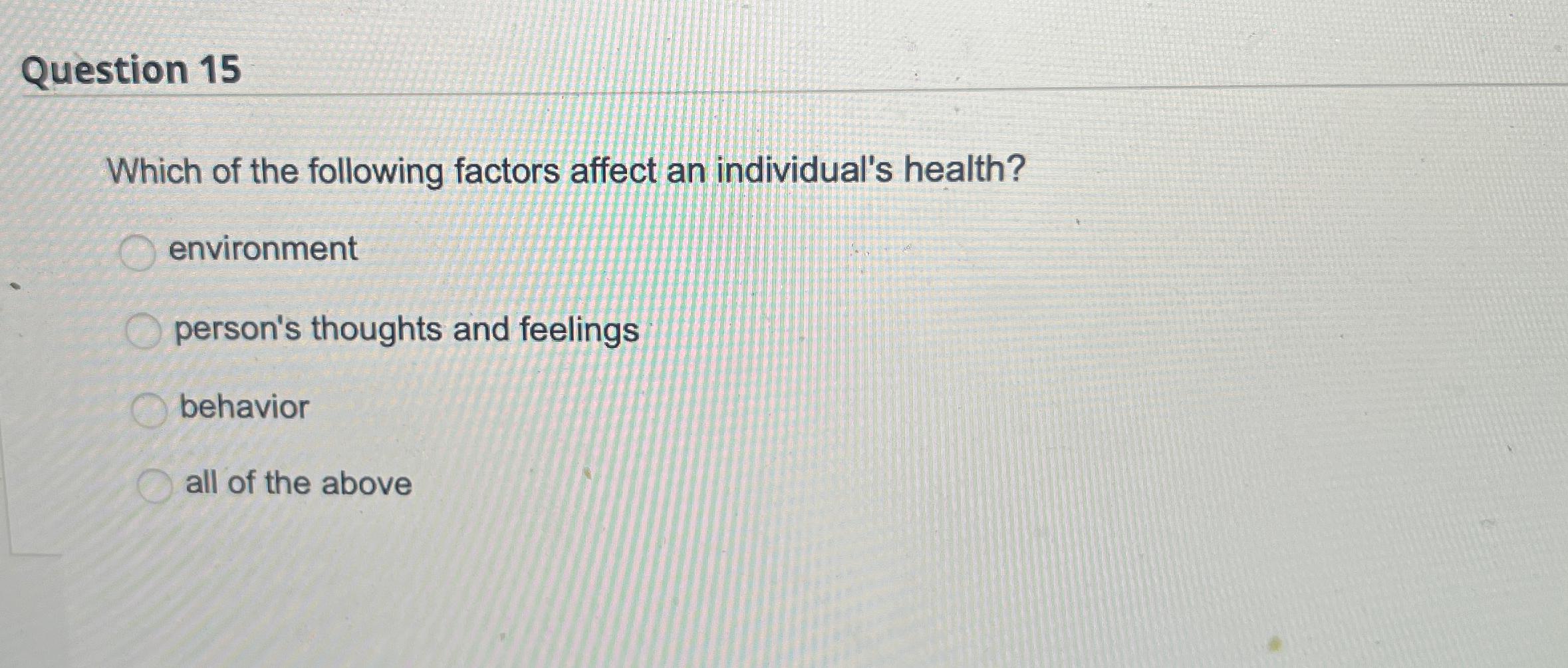 Solved Question 15Which of the following factors affect an | Chegg.com Solved Question 15Which of the following factors affect an | Chegg.com