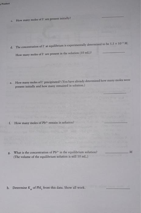 Solved 2. A student mixed 5.00 mL of 0.0120MPb(NO3)2 with | Chegg.com