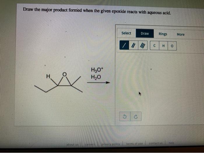 Solved Draw the major product formed when the given epoxide | Chegg.com