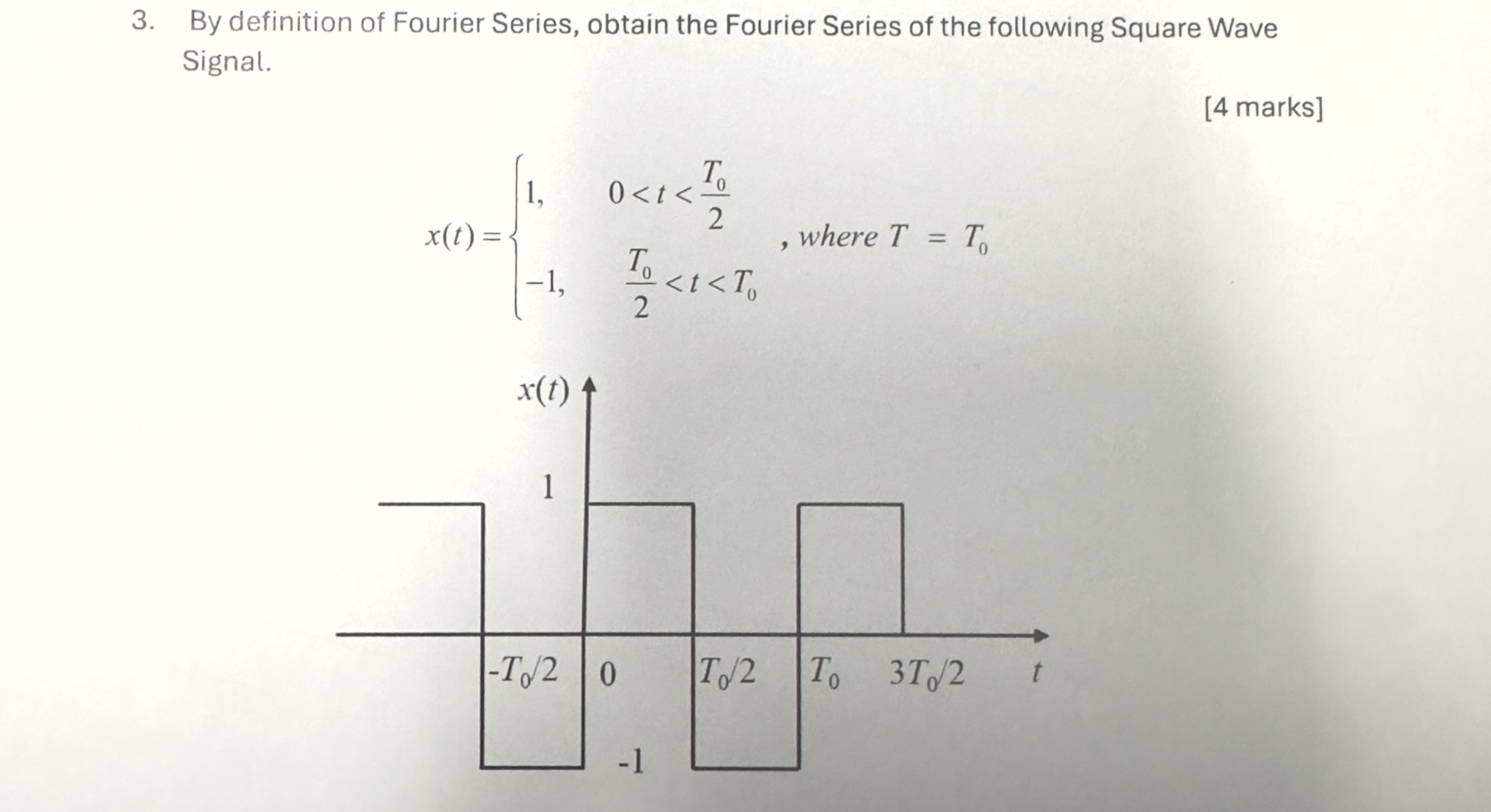 Solved By definition of Fourier Series, obtain the Fourier | Chegg.com