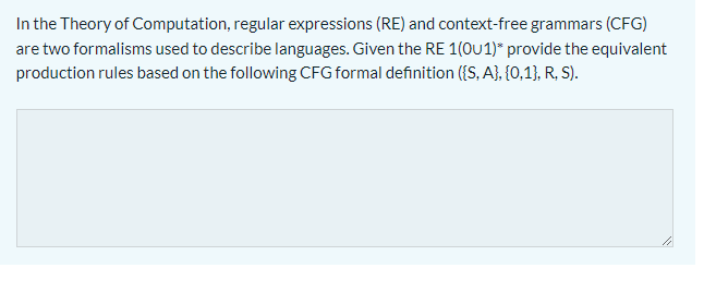 Solved In the Theory of Computation, regular expressions | Chegg.com
