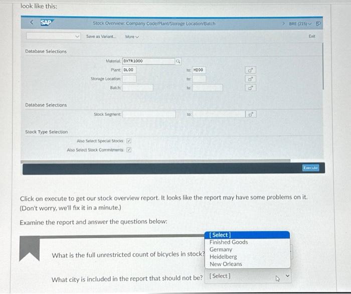 Solved Choose transaction MMBE to get to the Stock Overview | Chegg.com