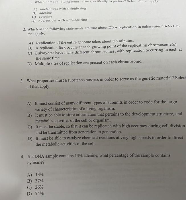 Solved 1. Which of the following items relate specifically | Chegg.com