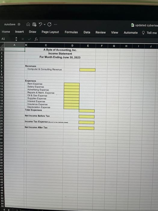 Solved hey! this is the cybertext accounting project and im | Chegg.com