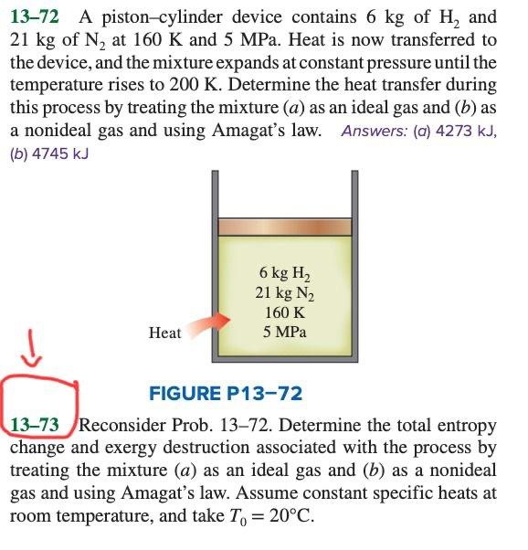 Solved 13-72 A piston-cylinder device contains 6 kg of H2 | Chegg.com