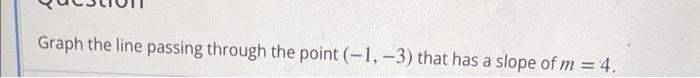 Solved Graph the line passing through the point (−1,−3) that | Chegg.com