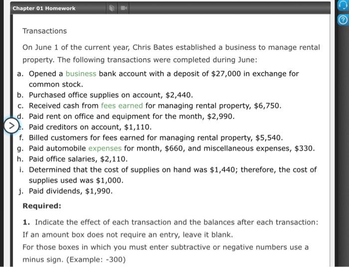 Solved Transactions On June 1 of the current year, Chris | Chegg.com