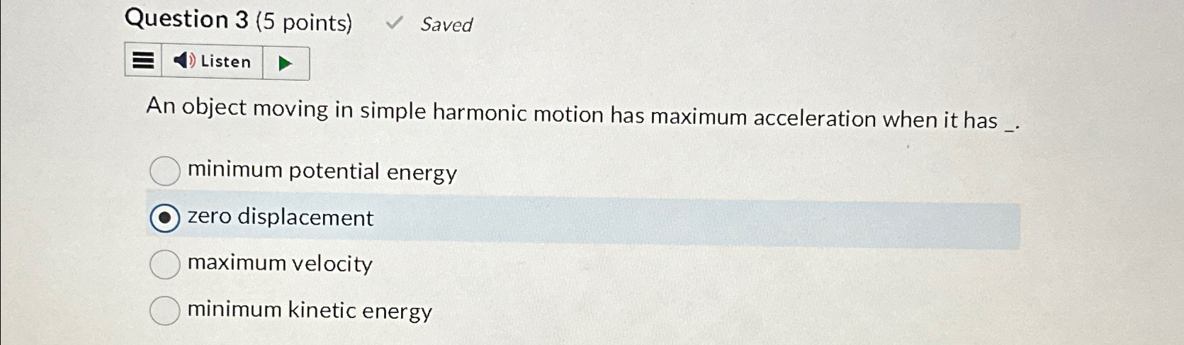 Solved Question 3 (5 ﻿points) ﻿SavedListenAn object moving | Chegg.com