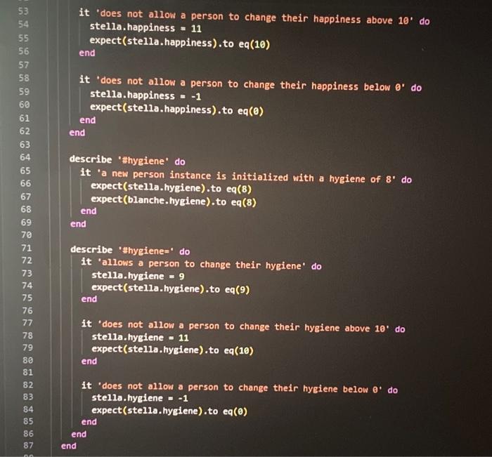 Solved personspecrb RSpec.describe "Person" do let(:ste1la) | Chegg.com