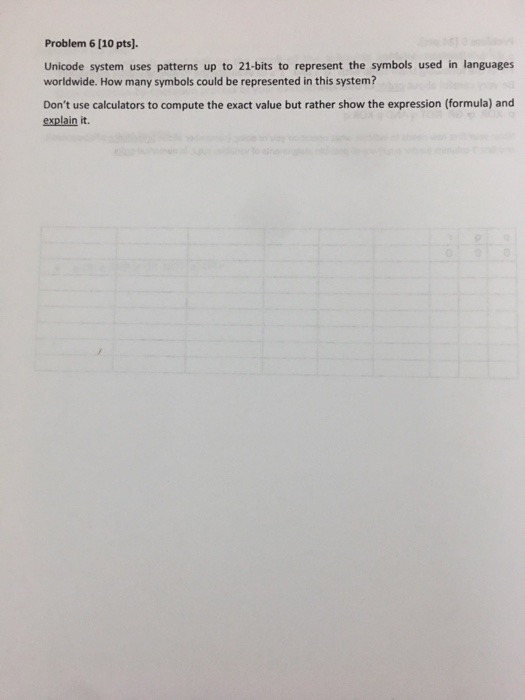 Solved Problem 6 [10 pts). Unicode system uses patterns up | Chegg.com