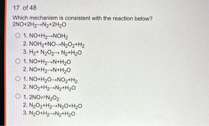 Solved Which mechanism is consistent with the reaction | Chegg.com