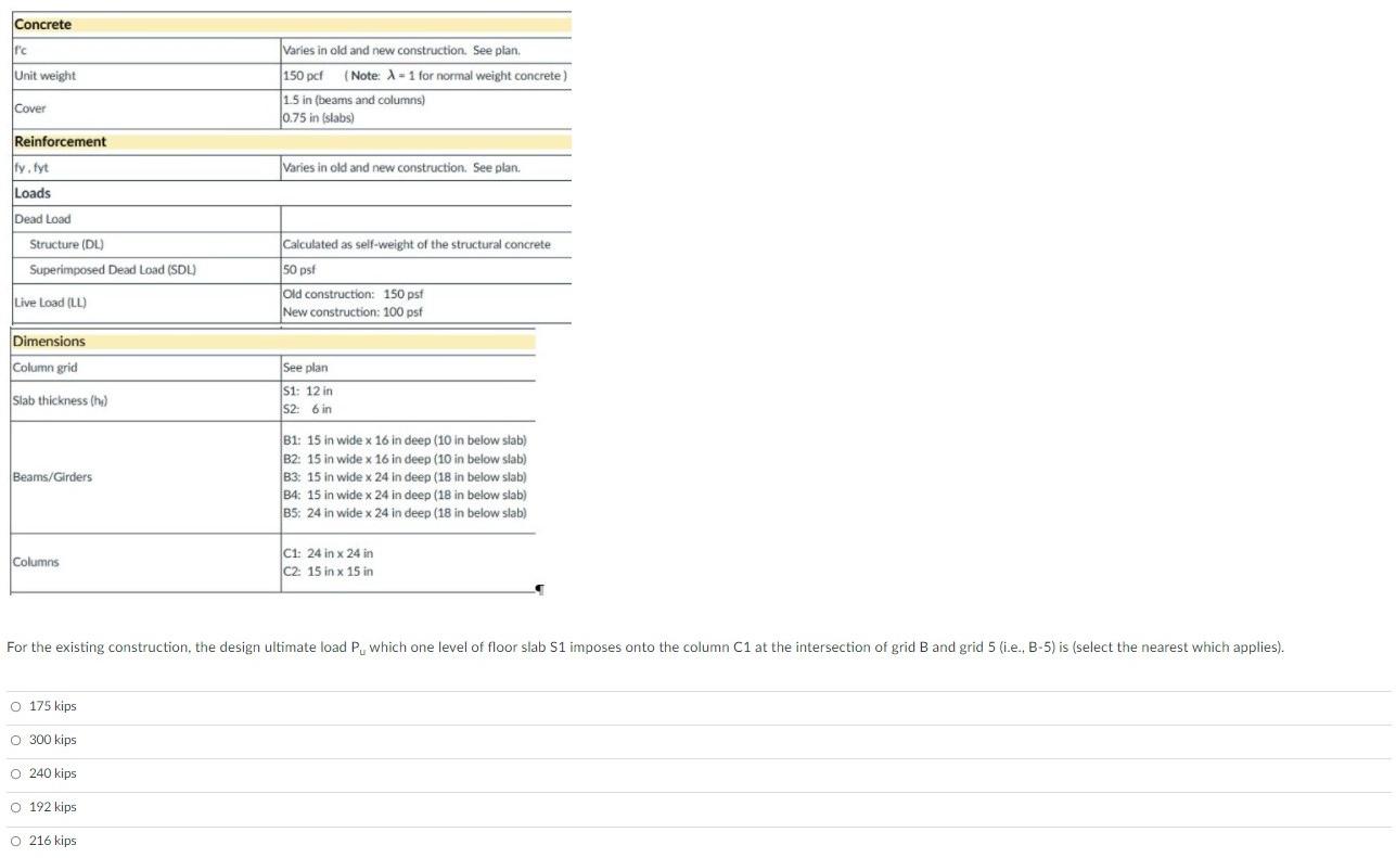 Solved Grids 1 - 3 New Construction (one way slab S2 with | Chegg.com