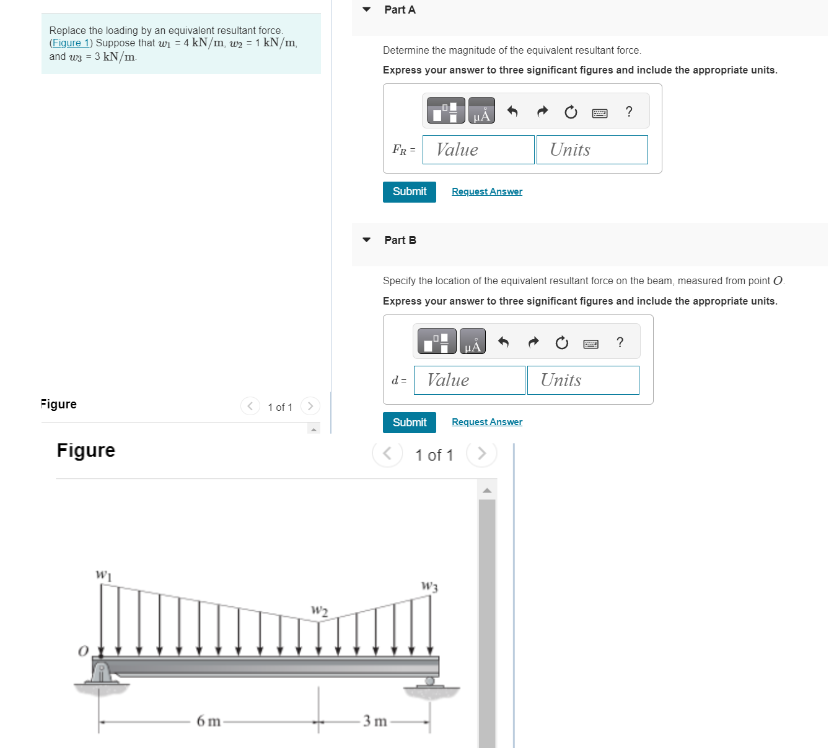 Solved Replace the loading by an equivalent resultant force. | Chegg.com