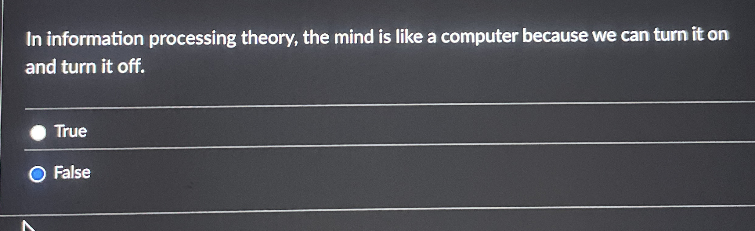 Solved In information processing theory, the mind is like a | Chegg.com