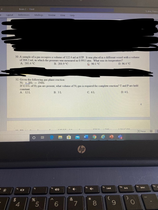 Solved Exam 3 - Werd Sdne Peter Layout References Mailings | Chegg.com
