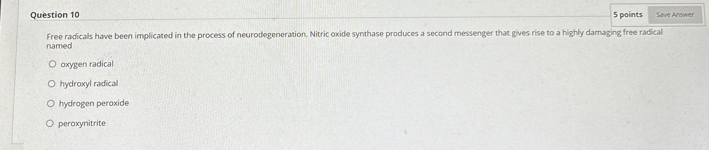 Solved Question 105 ﻿pointsFree radicals have been | Chegg.com