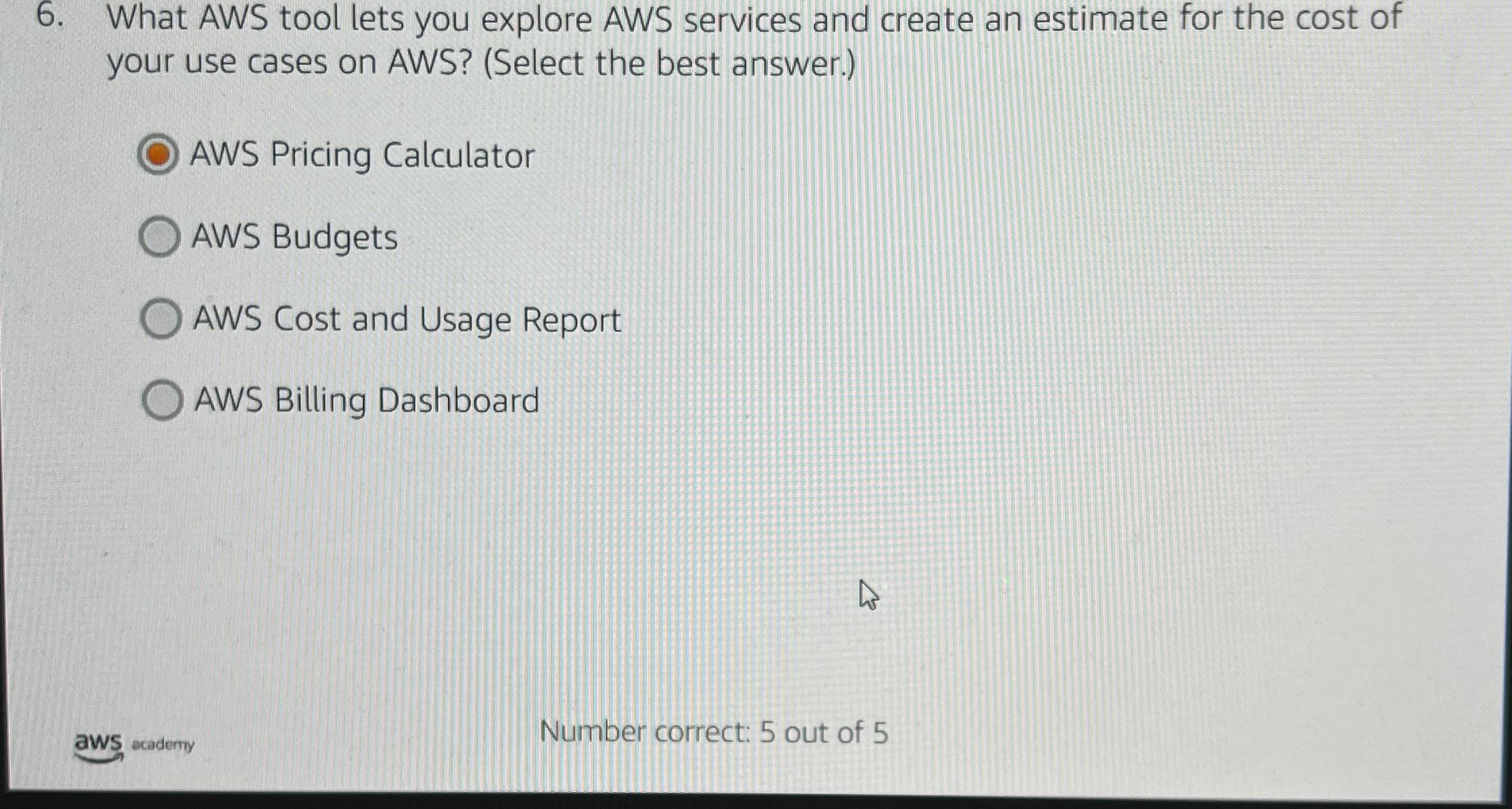 Solved What AWS tool lets you explore AWS services and | Chegg.com