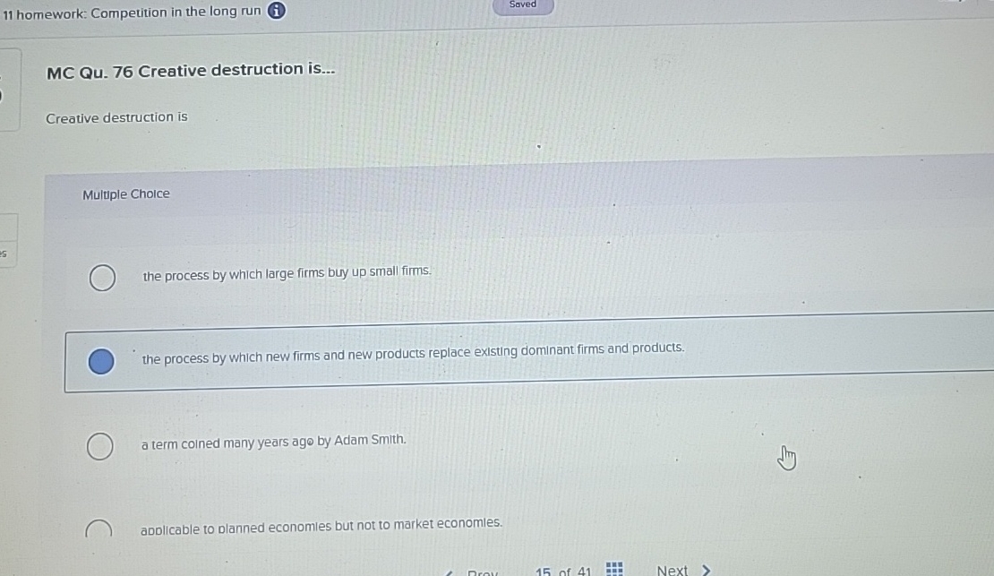 Solved 11 ﻿homework: Competition in the long run (i)MC | Chegg.com