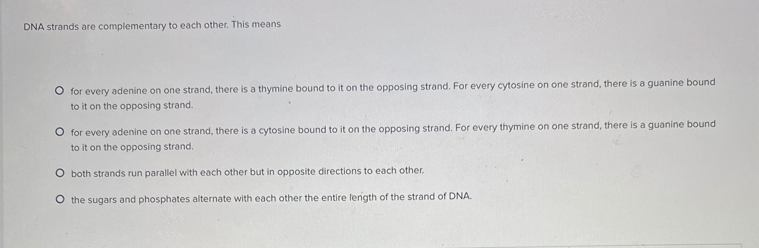 Solved DNA strands are complementary to each other. This | Chegg.com