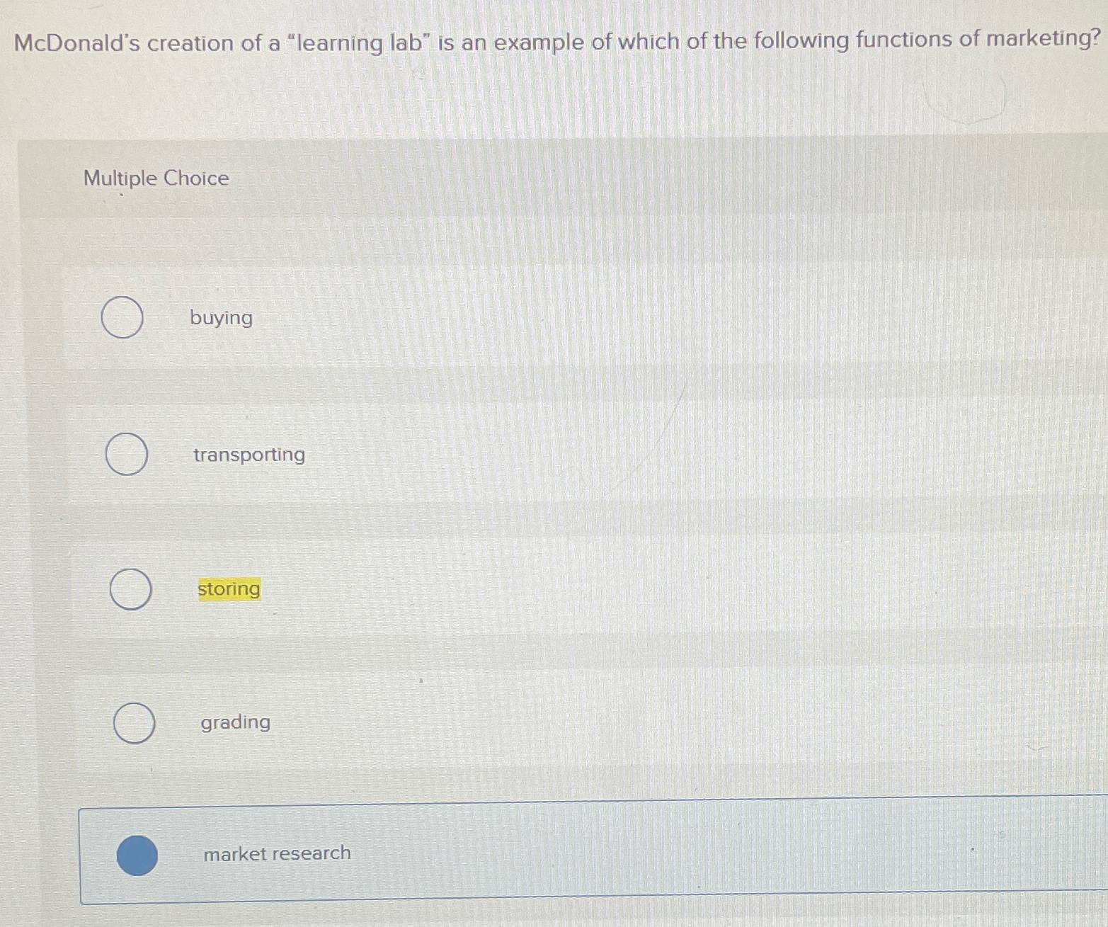Solved McDonald's creation of a "learning lab" is an example | Chegg.com