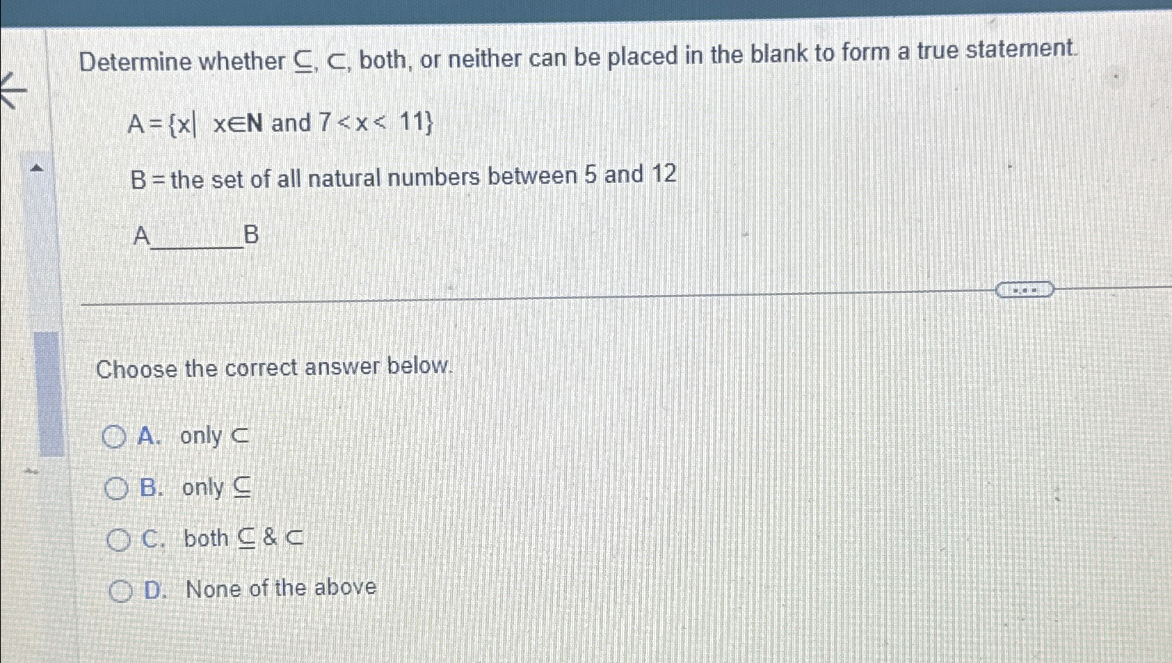 Solved Determine whether sube,sub, both, or neither can be | Chegg.com