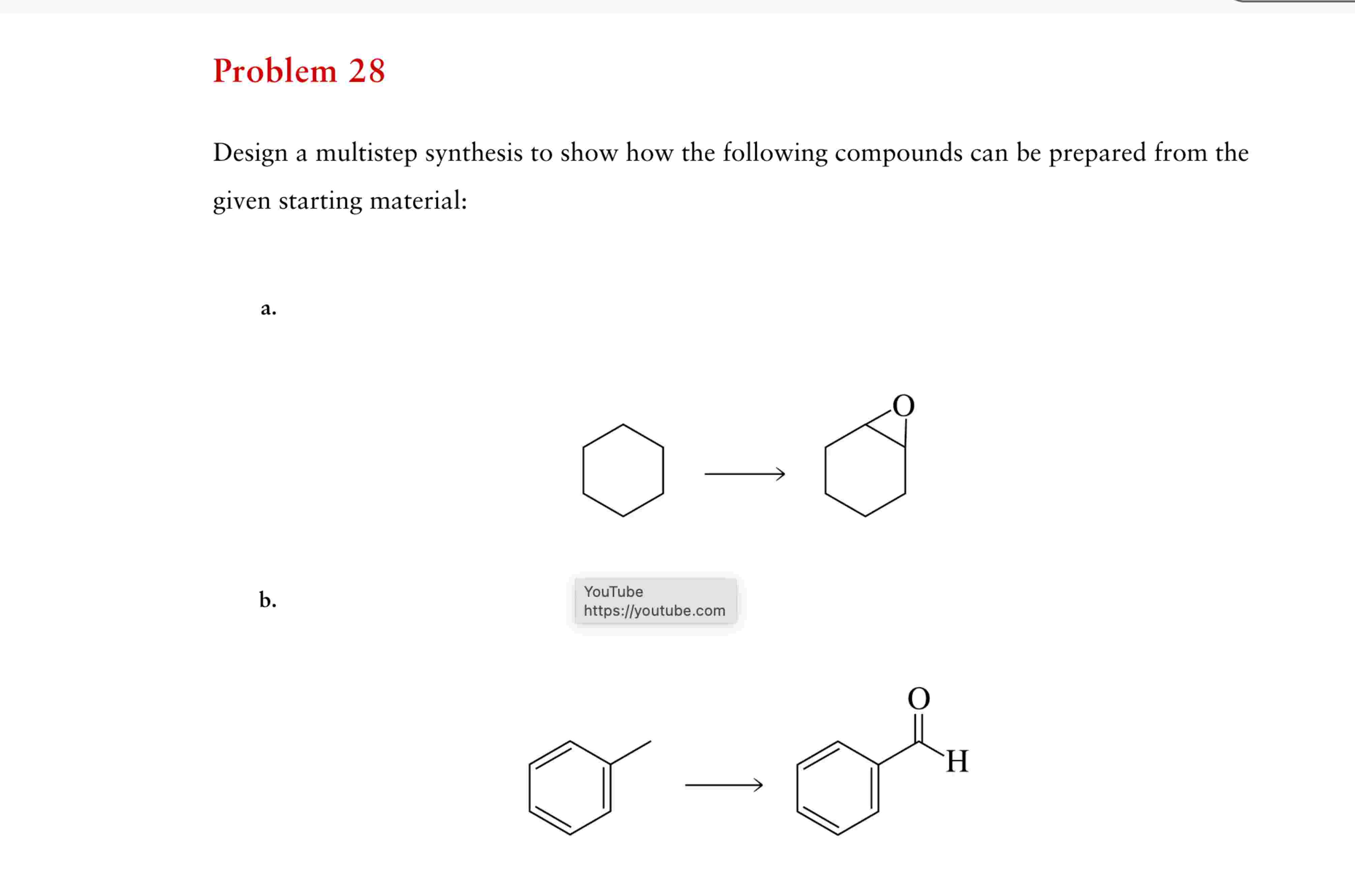 Solved Problem 28Design a multistep synthesis to show how | Chegg.com