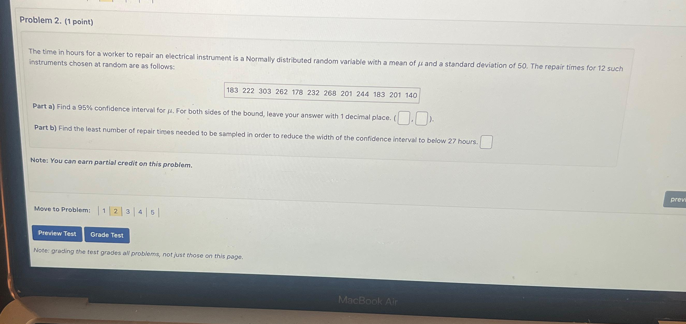 Solved Problem 2. (1 ﻿point) ﻿instruments chosen at random | Chegg.com