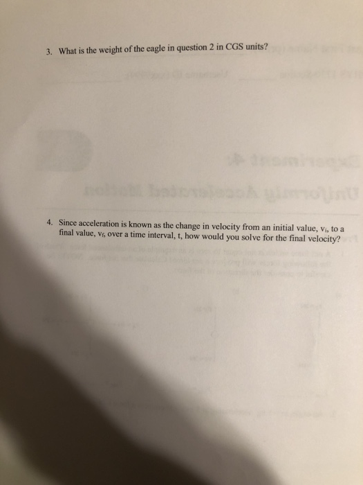 Solved Experiment 4: Uniformly Accelerated Motion Pre-lab | Chegg.com