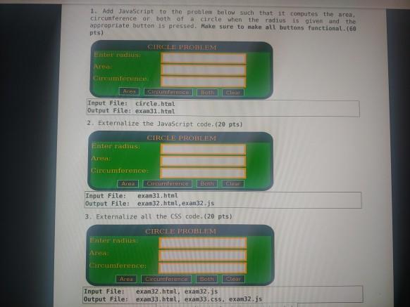 Solved 1. Add JavaScript to the problem below such that it | Chegg.com