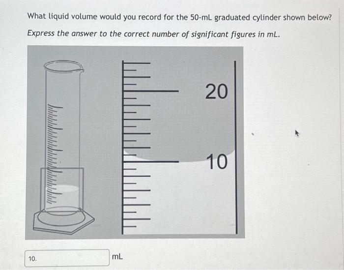 Solved What liquid volume would you record for the \\( | Chegg.com