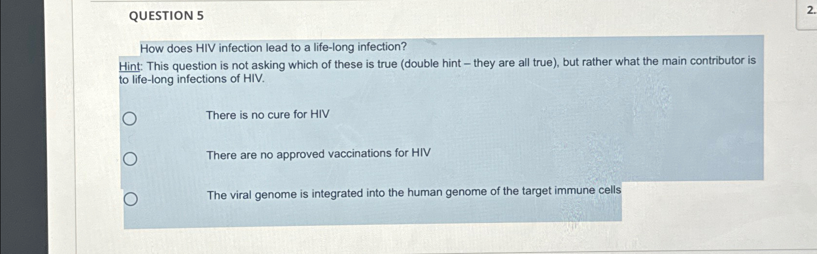 Solved QUESTION 5How does HIV infection lead to a life-long | Chegg.com Solved QUESTION 5How does HIV infection lead to a life-long | Chegg.com
