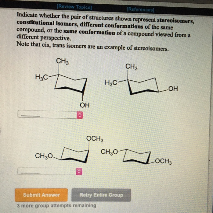 Solved [References Review Topics] Indicate whether the pair | Chegg.com