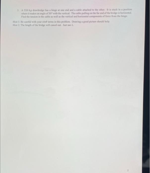 Solved Torque and Statics 1. The following pictures provide | Chegg.com