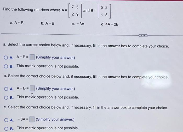Solved Find the following matrices where \\( | Chegg.com