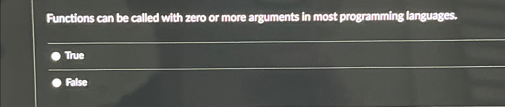 Solved Functions can be called with zero or more arguments | Chegg.com