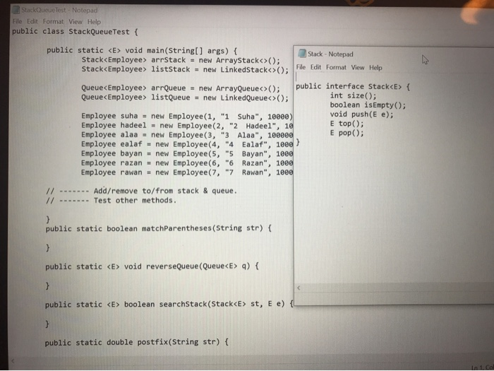 Solved Assignment #2 - Stack Task: Using the given Stack | Chegg.com