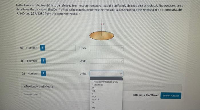 Solved In The Figure An Electron E Is To Be Released From