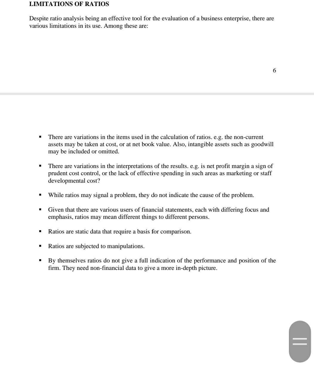 Solved 6. Using the full list of ratios and formulas as | Chegg.com