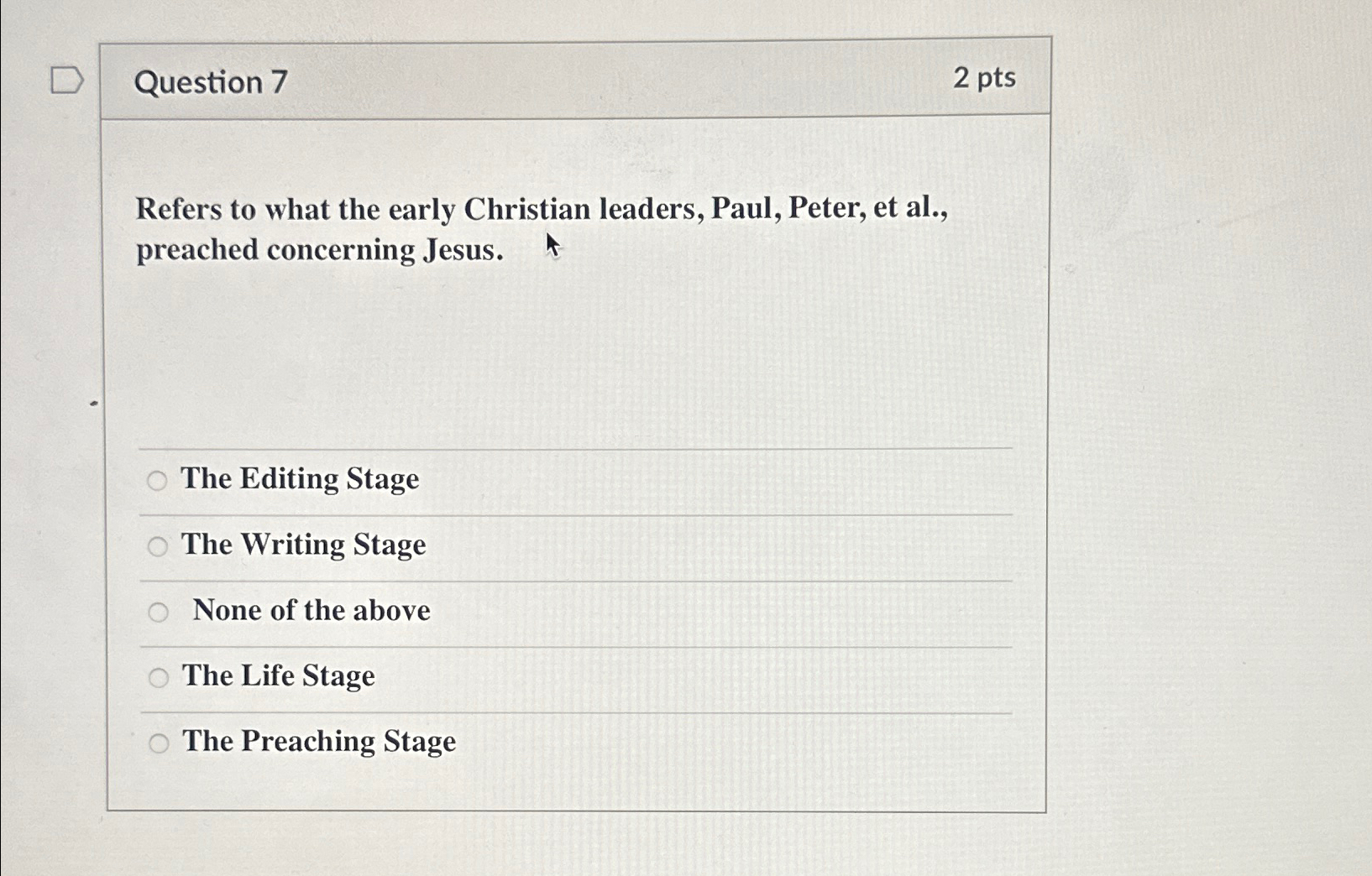 Solved Question 72ptsRefers to what the early Christian | Chegg.com