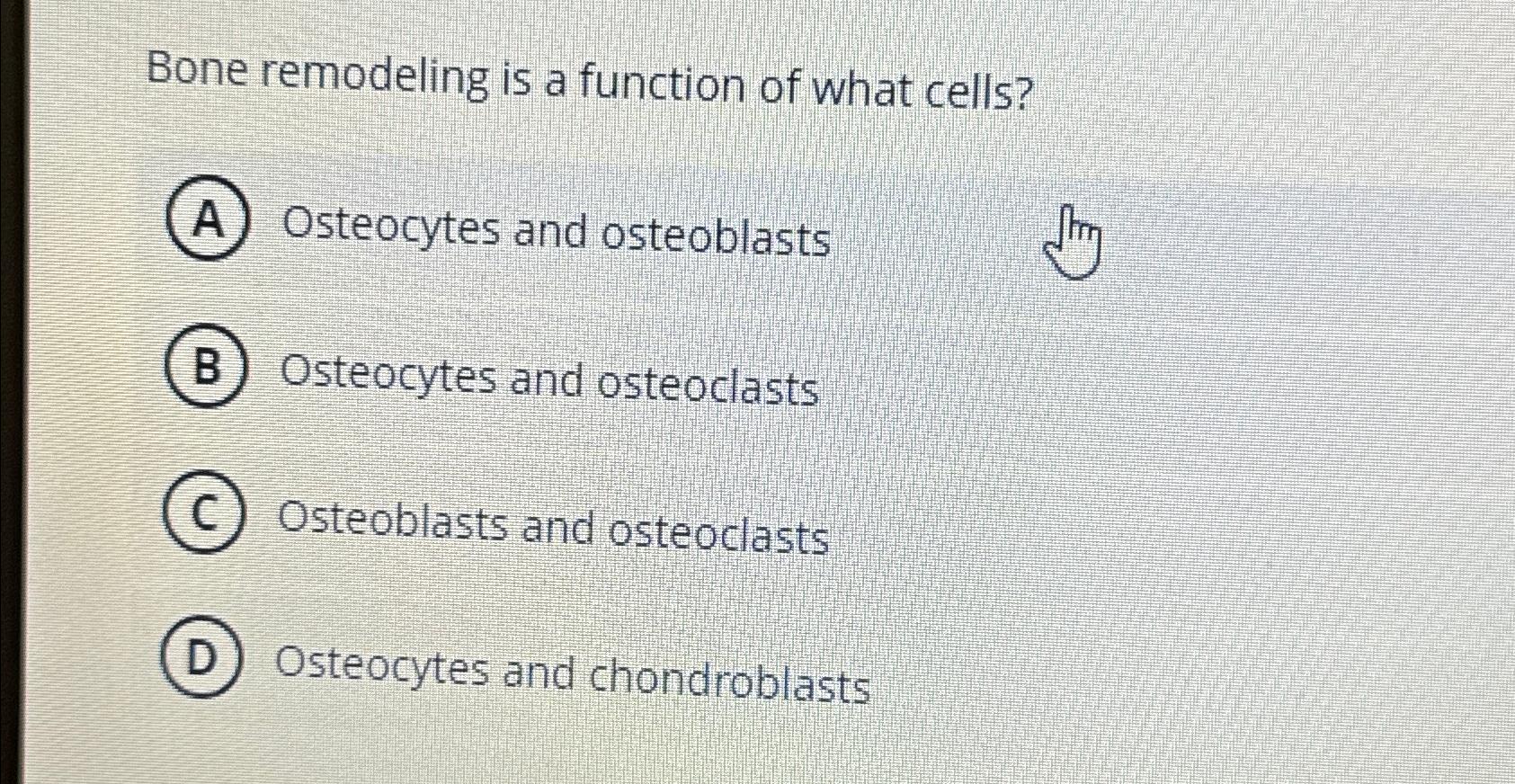 Solved Bone remodeling is a function of what | Chegg.com
