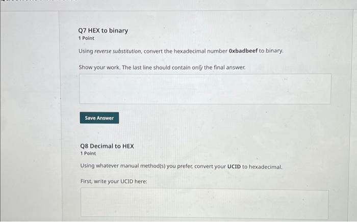 Solved Q2 Decimal to binary I 1 Point Using left-to-right | Chegg.com