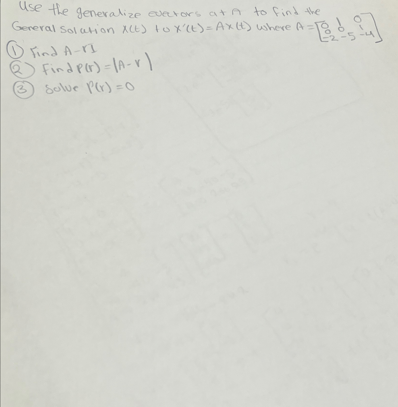 Solved Use the generalize evectors at A ﻿to find the | Chegg.com