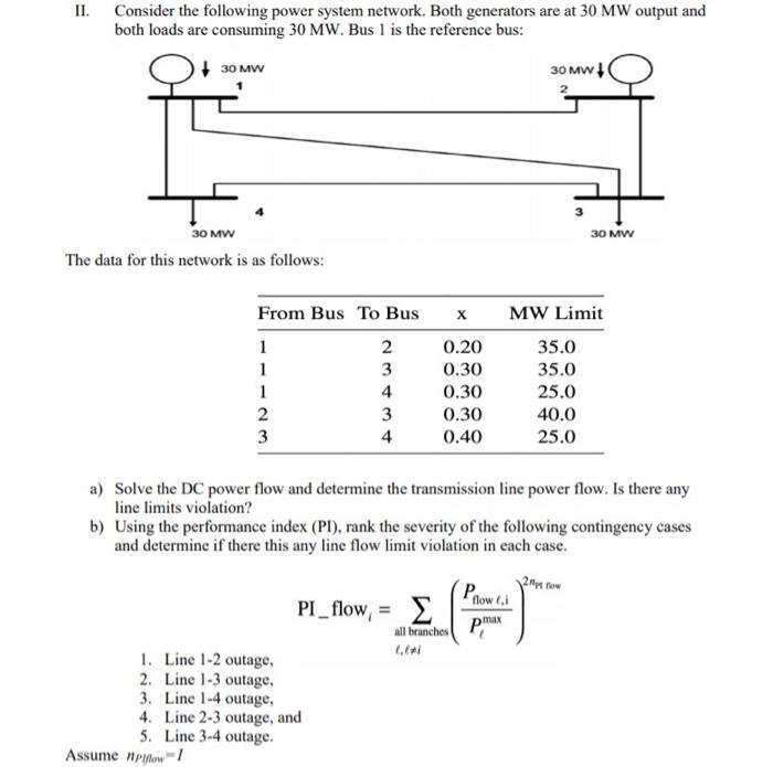 Solved II. Consider the following power system network. Both | Chegg.com