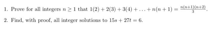 Solved 1. Prove for all integers n≥1 that | Chegg.com