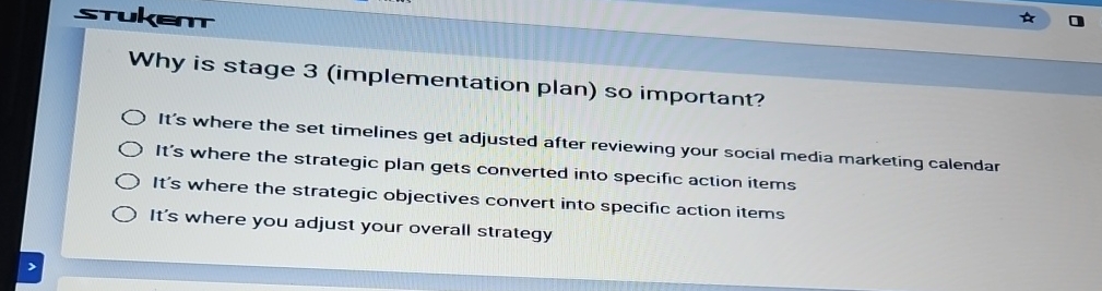 Solved Why is stage 3 (implementation plan) ﻿so | Chegg.com